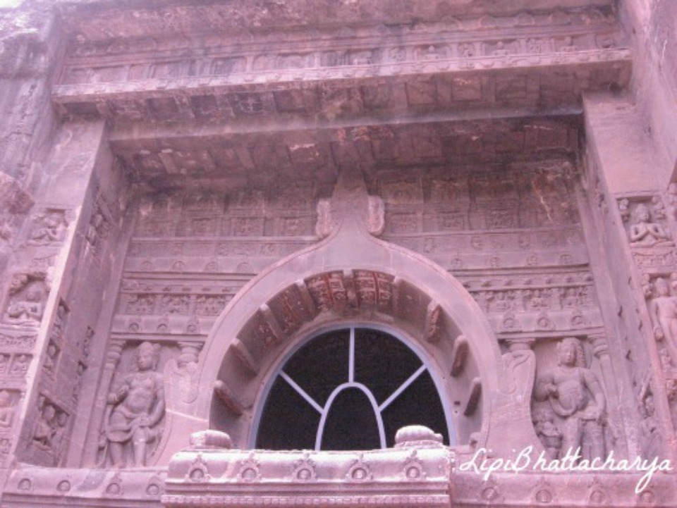 Entrance to cave 19 - Ajanta Caves | Learning and Creativity - Silhouette