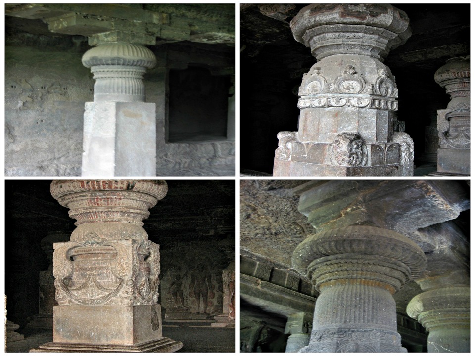 Pillars - Ellora Caves | Learning and Creativity - Silhouette