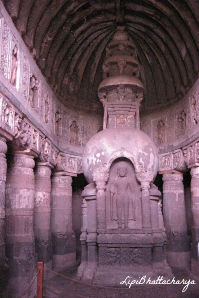 Standing Buddha in cave 19 - Ajanta Caves | Learning and Creativity ...